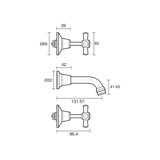BIM objects - Free download! Posh Bristol Bath Set Ivory / Chrome ...