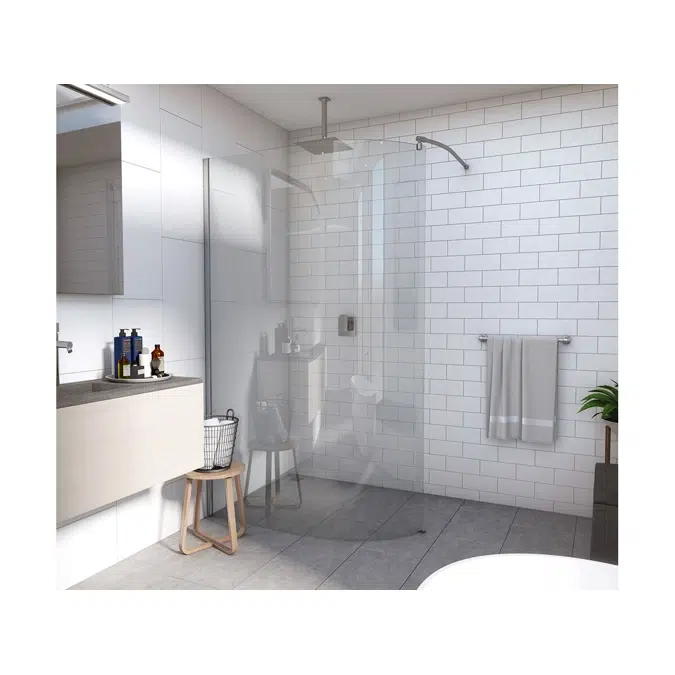 BIM objects - Free download! Kado Lux Walk In Curved Shower Screen 1200 ...