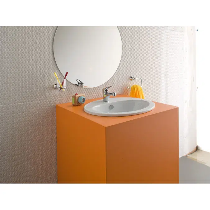 BIM objects - Free download! Base Vanity Basin with Overflow 1 Taphole ...
