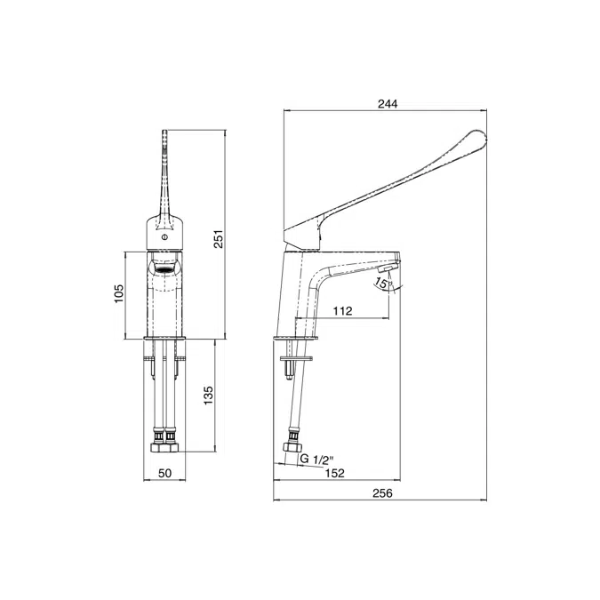BIM objects - Free download! Posh Solus MK3 Basin Mixer Tap with ...