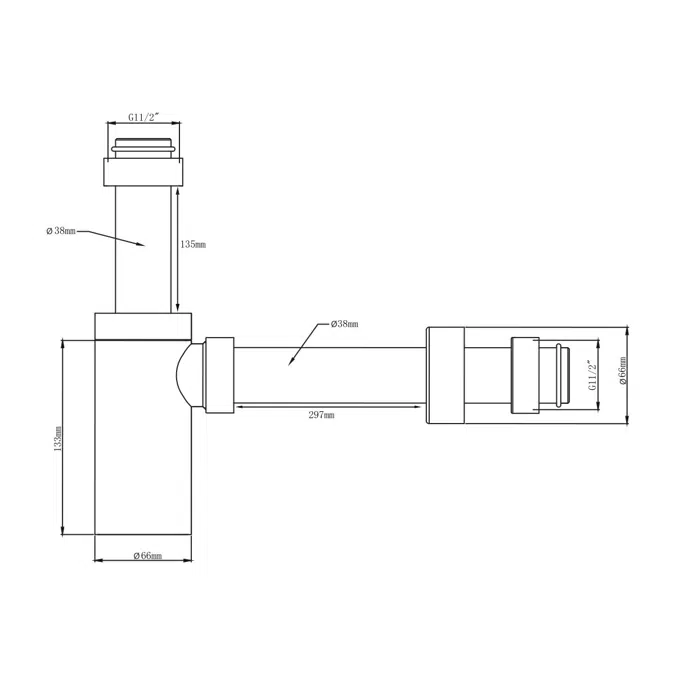 BIM objects - Free download! Mizu Drift Bottle Trap 40mm Brushed ...