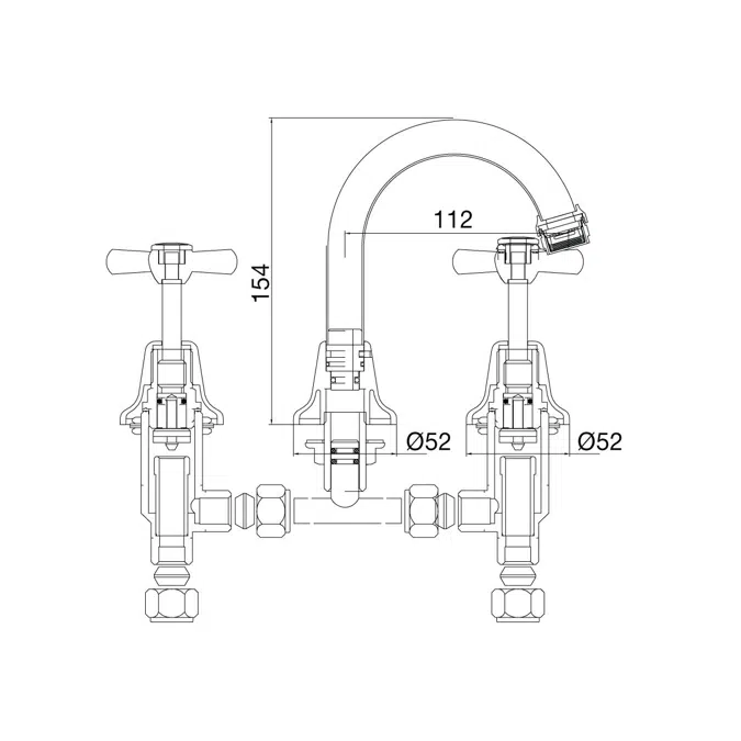 BIM objects - Free download! Posh Bristol Basin Set Swivel Ivory / Gold ...