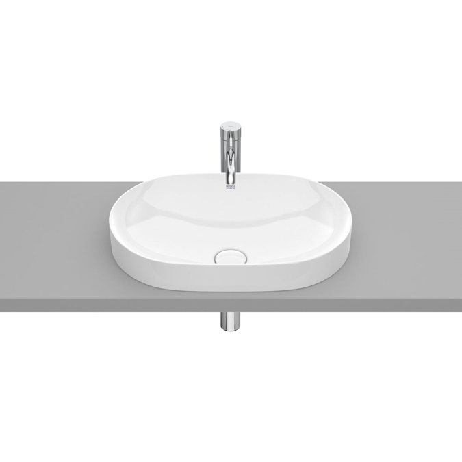 Objetos BIM - ¡Descarga gratis! Roca Inspira Round Oval Semi Inset Basin 550mm x 370mm Gloss ...