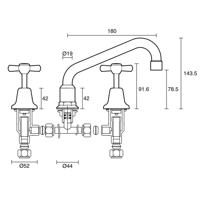 BIM objects - Free download! Posh Bristol Hob Sink Set Adjustable Ivory ...