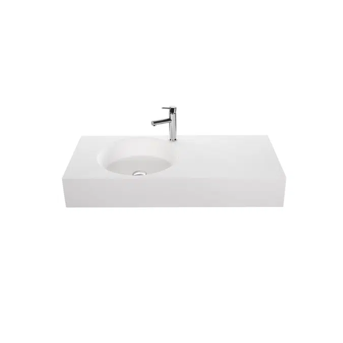 BIM objects - Free download! Omvivo Neo Solid Surface Wall Basin Left ...
