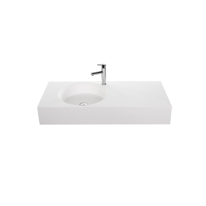 BIM objects - Free download! Omvivo Neo Solid Surface Wall Basin Left ...