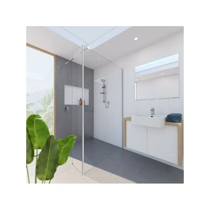 BIM objects - Free download! Kado Lux Fixed Shower Screen Panel with ...