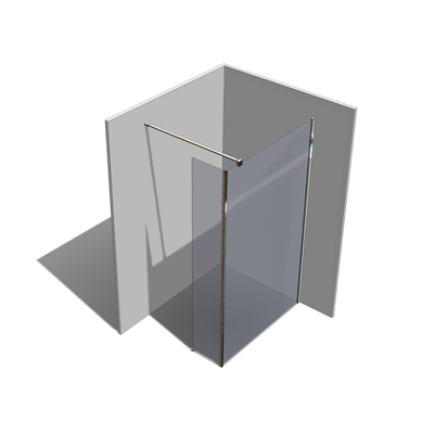 BIM objects - Free download! Posh Bristol Luna Shower Base & Shower Screen with Rear Outlet ...