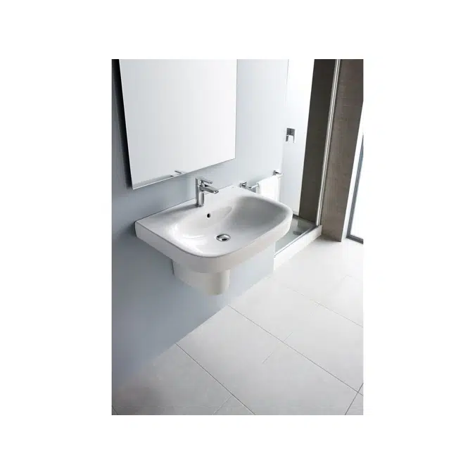 Objetos BIM - ¡Descarga gratis! Roca Debba Wall Basin with Fixing Kit 500mm 1 Taphole White ...