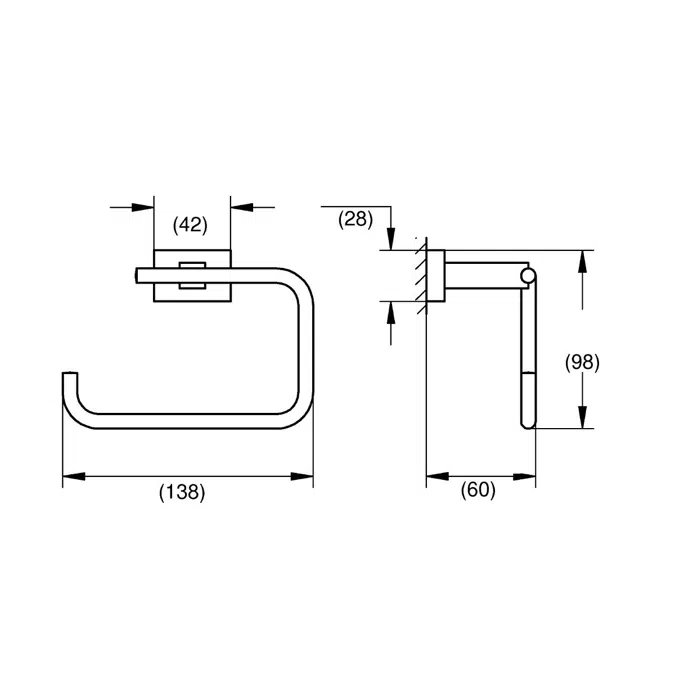 BIM objects - Free download! GROHE Essentials Cube Accessories Toilet Roll Holder Chrome | BIMobject