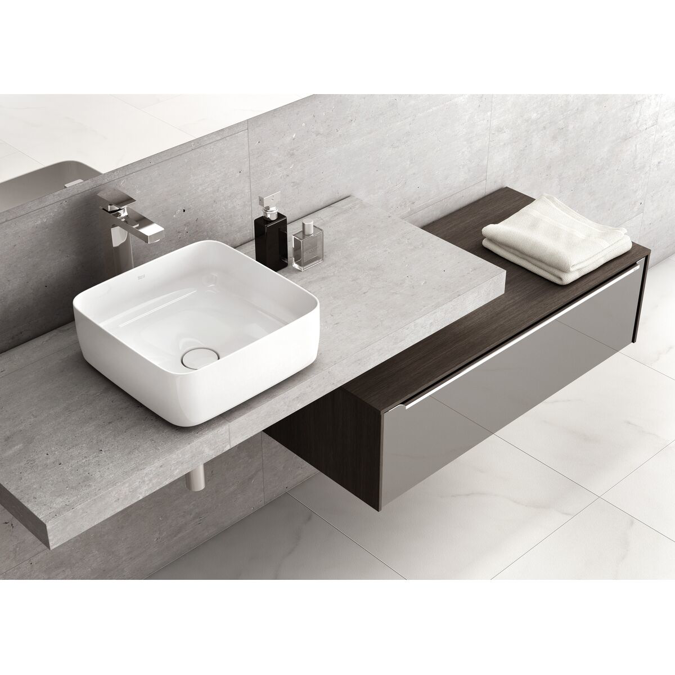 Objetos BIM - ¡Descarga gratis! Roca Inspira Square Above Counter Basin 370mm x 370mm Gloss ...