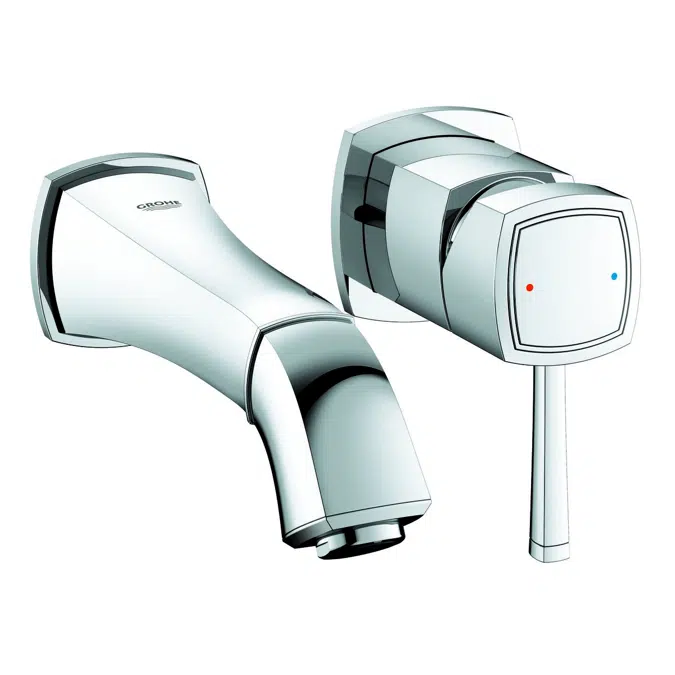 BIM objects - Free download! GROHE Grandera Wall Basin Mixer Tap Set ...