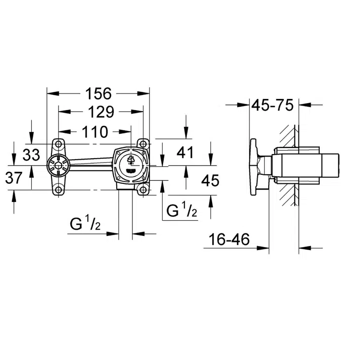 BIM objects - Free download! GROHE Grandera Wall Basin Mixer Tap Set ...