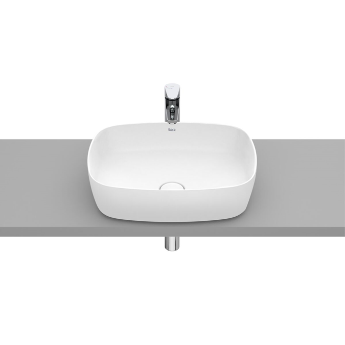 Objetos BIM - ¡Descarga gratis! Roca Inspira Soft Rectangle Above Counter Basin 500mm x 370mm ...