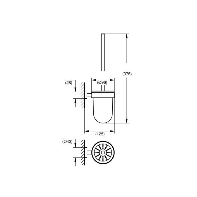 BIM objects - Free download! GROHE Essentials Cube Accessories Toilet Brush Set | BIMobject