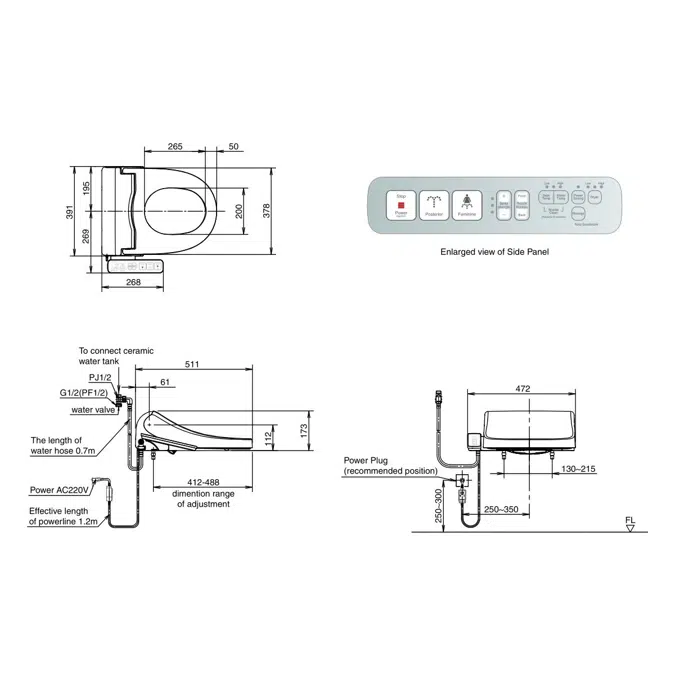 BIM objects - Free download! American Standard Cygnet Square Hygiene ...