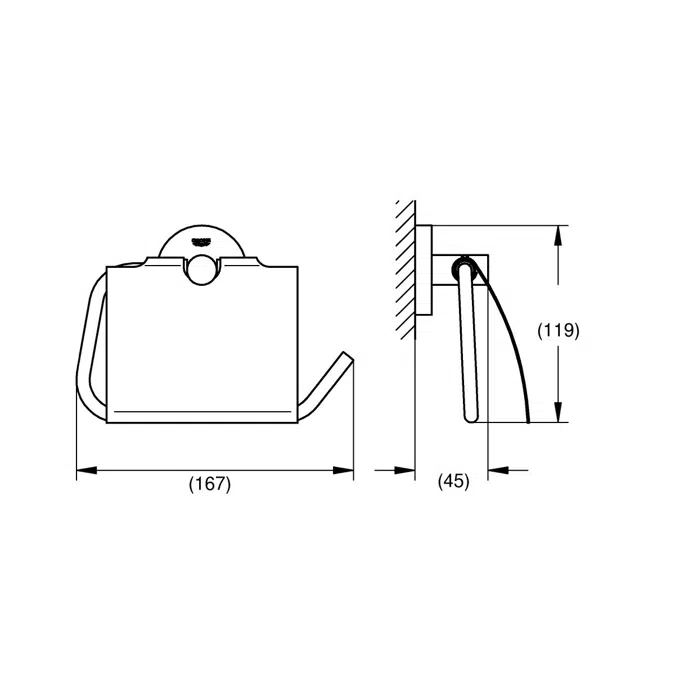 BIM objects - Free download! GROHE Essentials Accessories Toilet Roll Holder with Cover Chrome ...