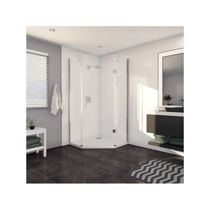 BIM objects - Free download! Kado Lux Shower System Angled 1000mm x ...