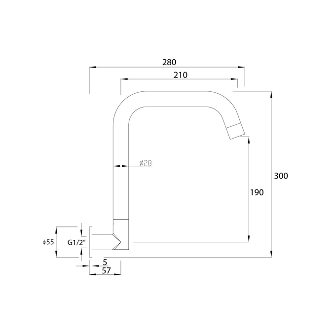 BIM objects - Free download! Mizu Drift Swivel Gooseneck Wall Bath ...