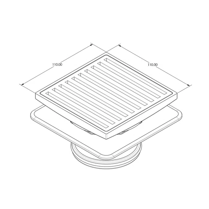 BIM objects - Free download! Mizu Square Floor Waste Stainless Steel ...