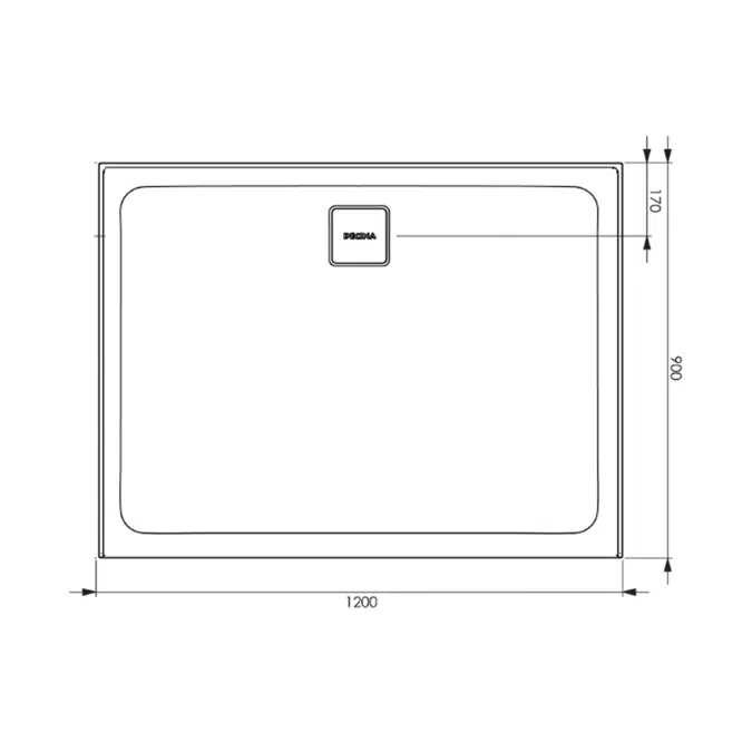BIM objects - Free download! Posh Bristol Luna Shower Base 1200mm x ...