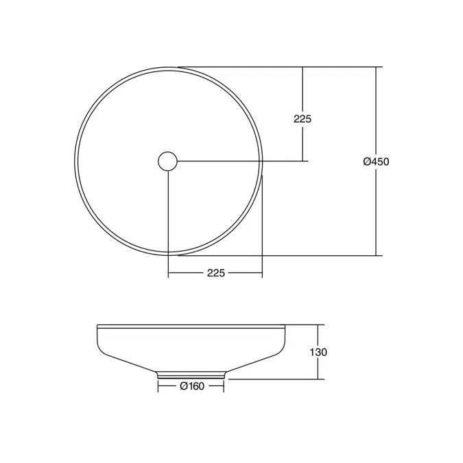 Objetos BIM - ¡Descarga gratis! Venice 450 Counter Basin Solid Surface ...