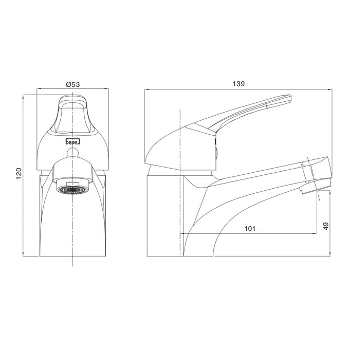 BIM objects - Free download! Base MK2 Basin Mixer Tap Chrome (6 Star ...
