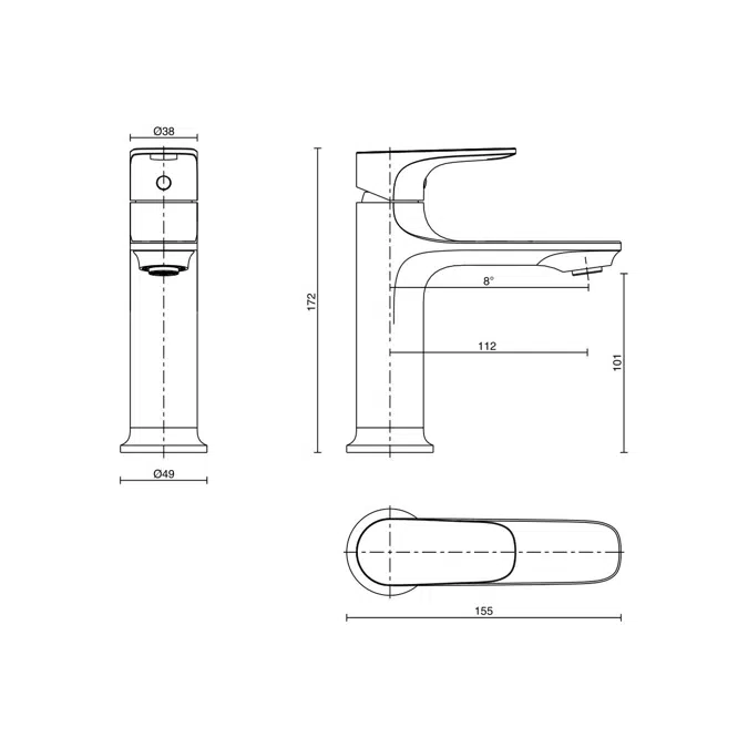 BIM objects - Free download! Mizu Silk Basin Mixer Brushed Gunmetal (6 ...