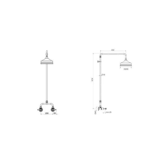 BIM objects - Free download! Posh Canterbury Exposed Shower Set Lever ...
