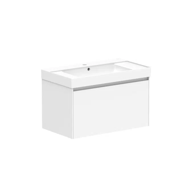 Objetos BIM - ¡Descarga gratis! Roca Ona Vanity All Drawer Single Centre Bowl 800mm Matte White ...