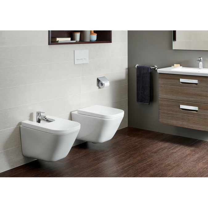 BIM objects - Free download! Roca The Gap Rimless Wall Hung Pan Soft ...