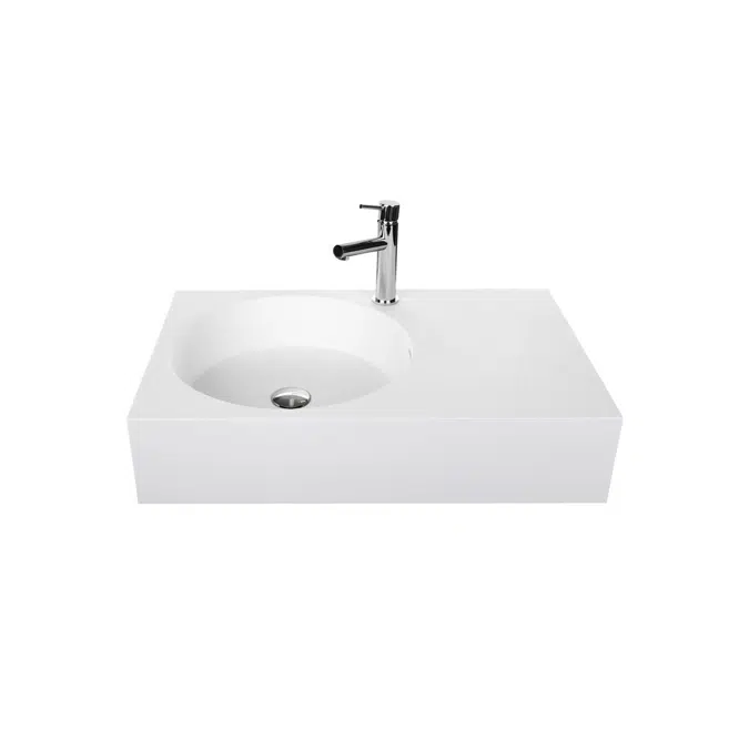 BIM objects - Free download! Omvivo Neo Solid Surface Wall Basin Left ...