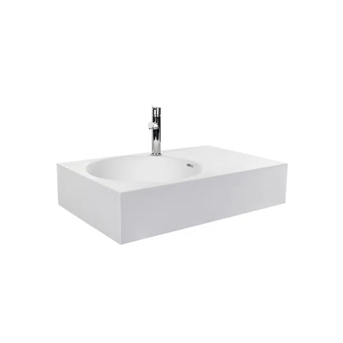 BIM objects - Free download! Omvivo Neo Solid Surface Wall Basin Left ...