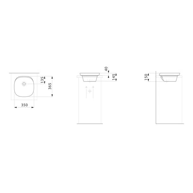 BIM objects - Free download! LAUFEN Ino Semi Inset Basin with Overflow ...