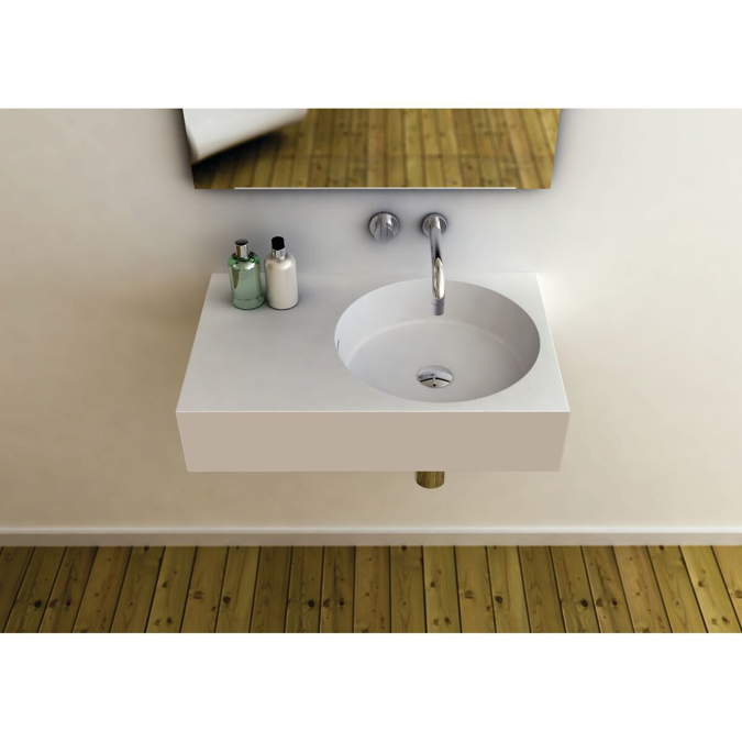 BIM objects - Free download! Omvivo Neo Solid Surface Wall Basin Right ...