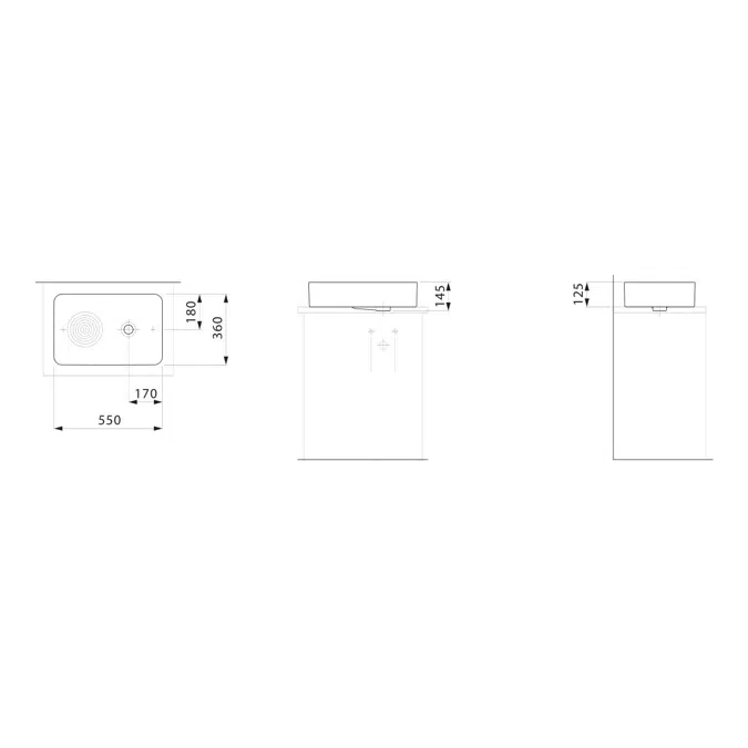 BIM objects - Free download! LAUFEN Val Rectangular Counter Basin with ...