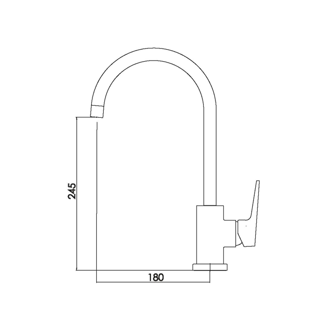 BIM objects - Free download! Posh Solus MK2 Gooseneck Sink Mixer Tap ...
