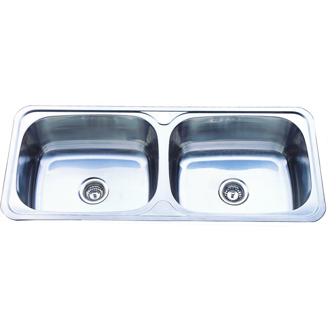 BIM objects - Free download! Base Double Inset Laundry Trough 1 Taphole ...