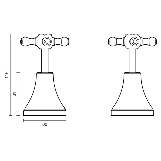 BIM objects - Free download! Kado Era Wall Top Assemblies Cross Handles ...