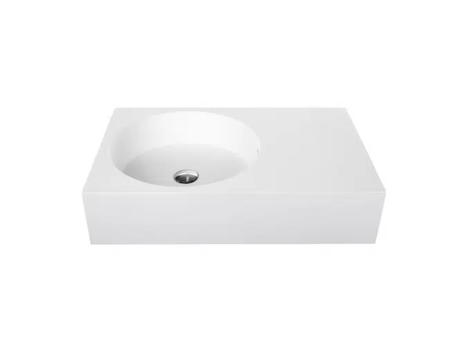 BIM objects - Free download! Omvivo Neo Solid Surface Wall Basin Left ...