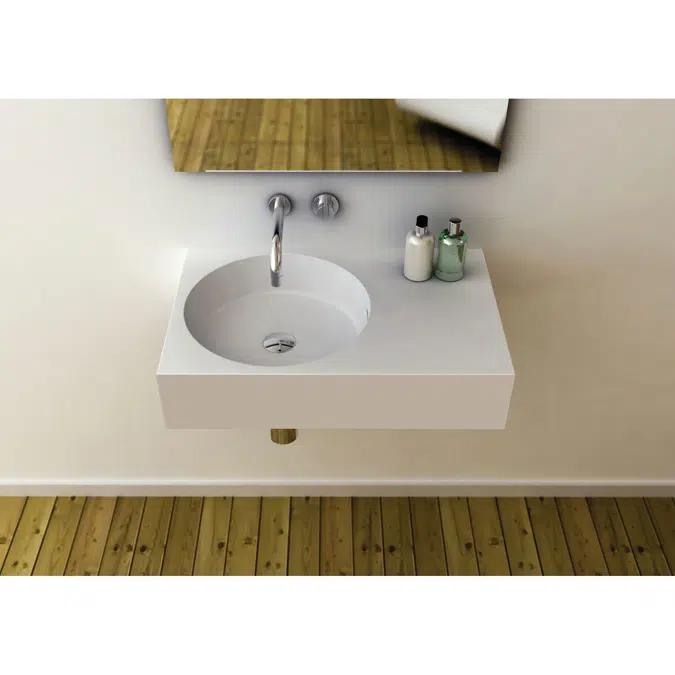 BIM objects - Free download! Omvivo Neo Solid Surface Wall Basin Left ...