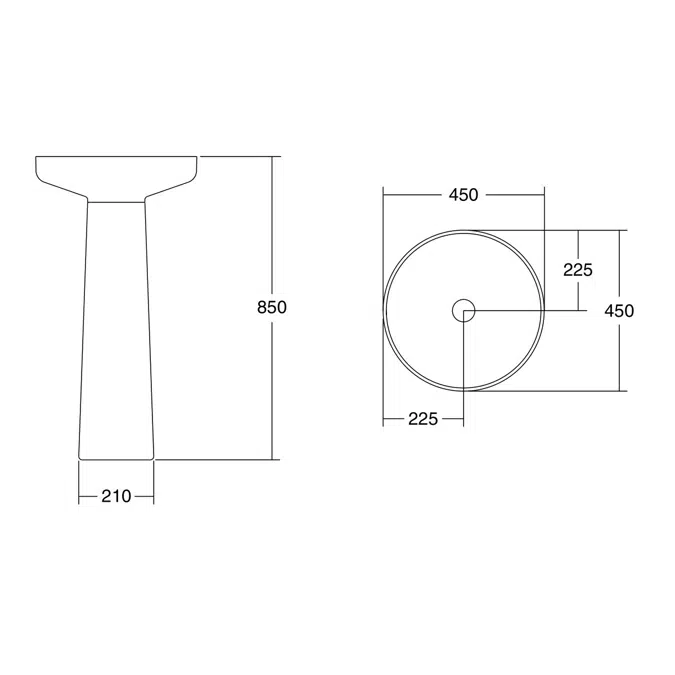 Objetos BIM - ¡Descarga gratis! Venice 450 Basin and Pedestal Solid ...