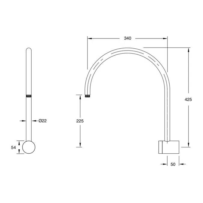 BIM objects - Free download! Milli Mood Edit Hi-Rise Shower Curved Arm ...