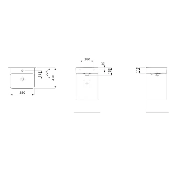 BIM objects - Free download! LAUFEN Val Wall / Counter Basin with ...