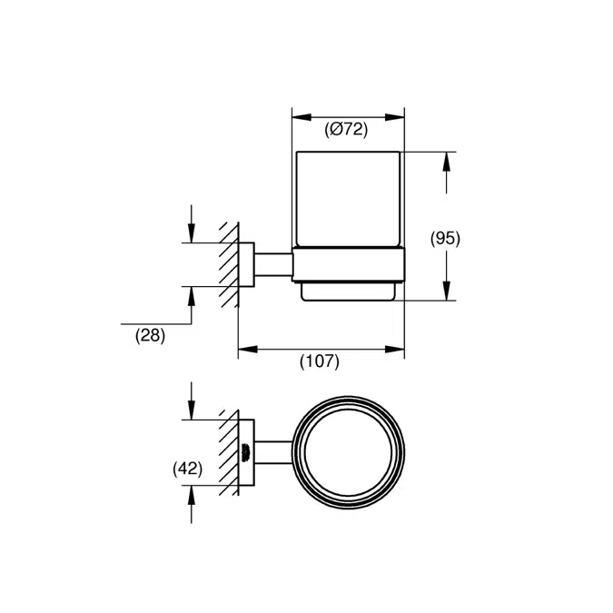 BIM objects - Free download! GROHE Essentials Cube Accessories Tumbler and Holder Chrome | BIMobject