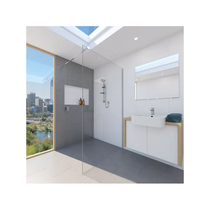 BIM objects - Free download! Kado Lux Fixed Shower Screen Panel and ...