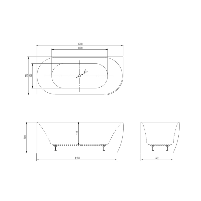 BIM objects - Free download! Posh Solus Back To Corner Freestanding ...