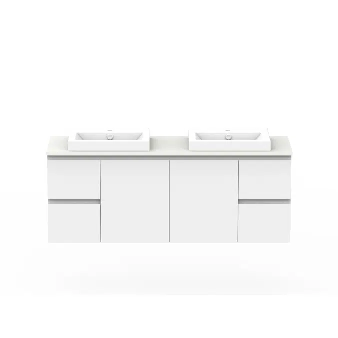 BIM objects - Free download! Posh Domaine 1500mm Wall Hung Vanity Unit ...