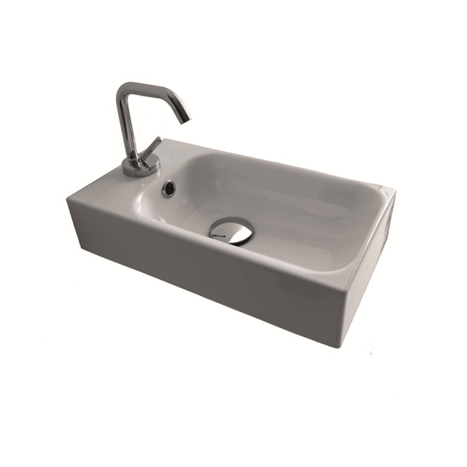 BIM objects - Free download! AXA Cento Mini Wall Basin Rear with Fixing ...