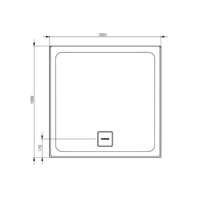 BIM objects - Free download! Posh Bristol Luna Shower Base 1000mm x ...